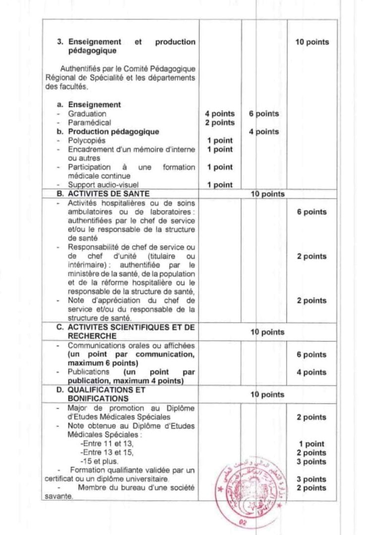 Concours de maîtrise grille d’évaluation – Faculté de Médecine